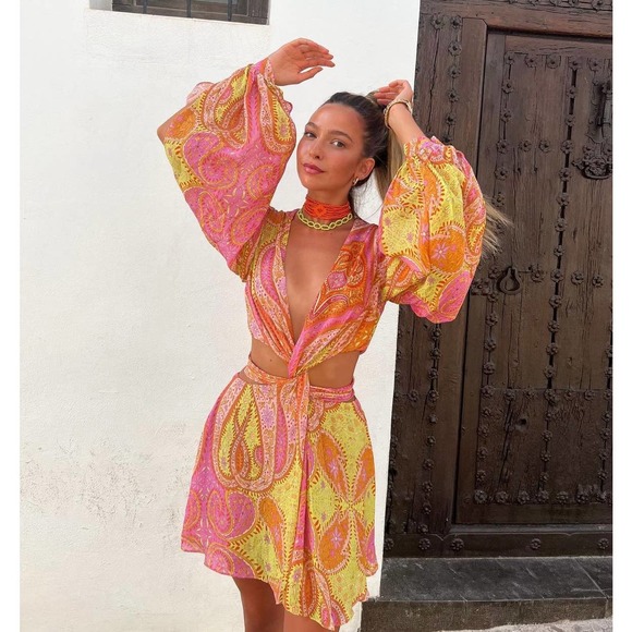 Zara | Dresses | Zara Cutout Balloon Sleeve Dress S | Poshmark